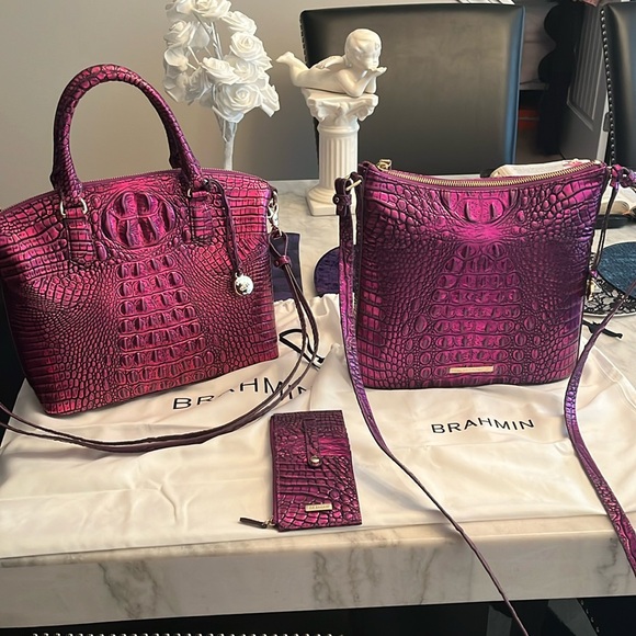 Brahmin | Bags | Brahmin Purple Potion Duxbury Katie And Credit Card ...